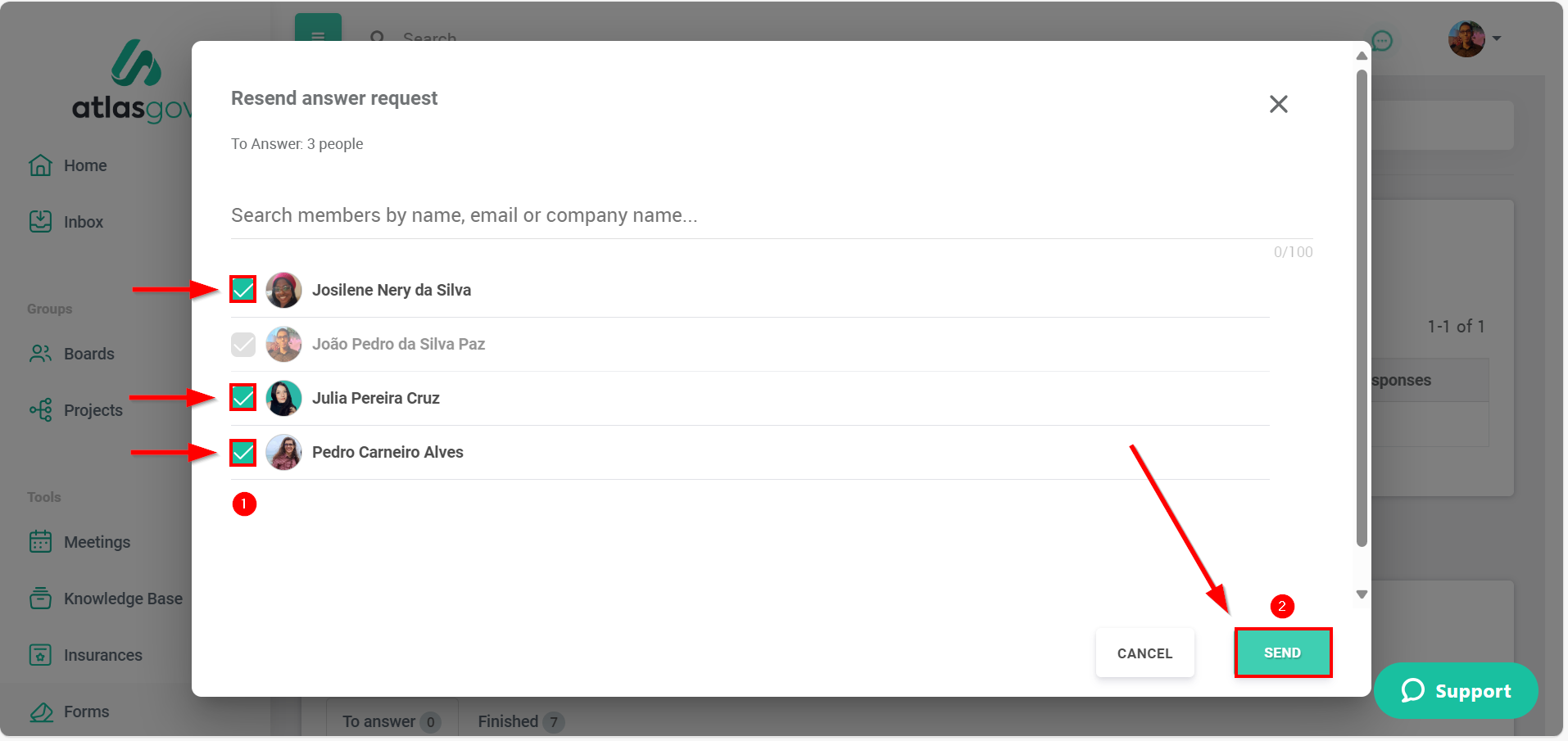How to resend a form? – Atlas Governance