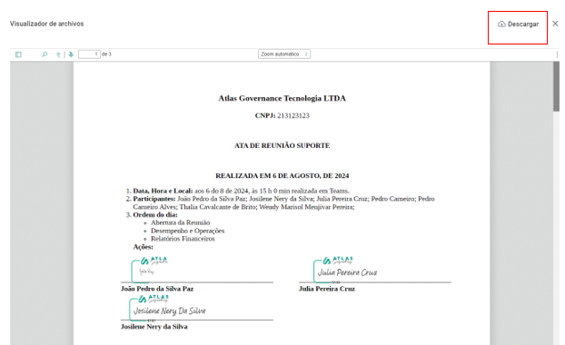¿Cómo descargar parcialmente un documento firmado? – Atlas Governance